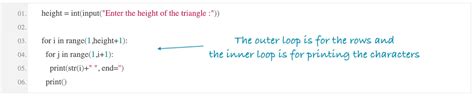 python program to print a right angled triangle codevscolor