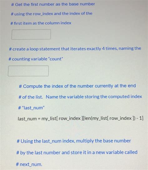 solved the following program is missing lines of code fill
