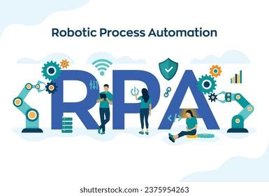 Rpa Robotic Process Automation Innovation Technology Stock Vector