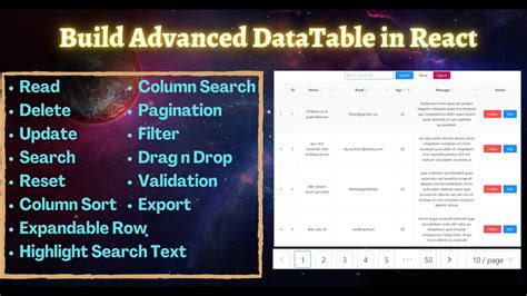build advanced data table in react using ant design youtube