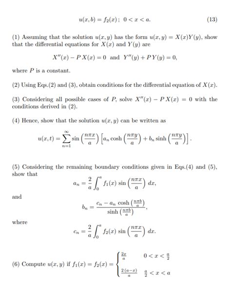solved question 2 consider the following laplace equation
