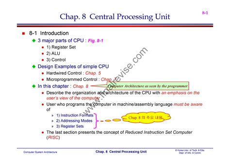 computer system architecture chapter 8 central processing unit by morris mano book computer