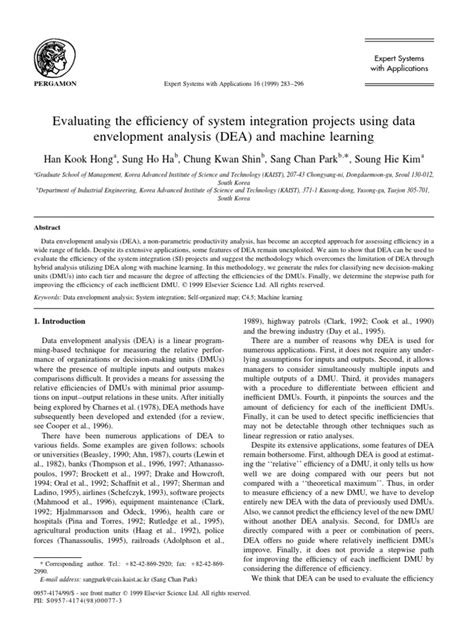 evaluating the efficiency of system integration projects using data envelopment analysis and