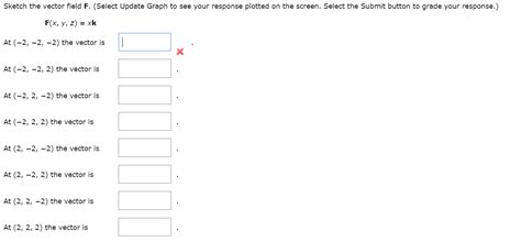 solved sketch the vector field f select update graph to
