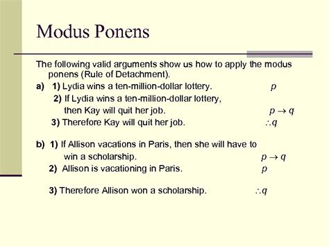 what is modus ponens give example mastery wiki