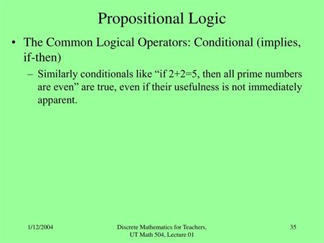 ppt introduction to the discrete mathematics course and to propositional logic powerpoint