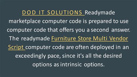 PPT Furniture Store Multi Vendor Script Readymade Clone Script