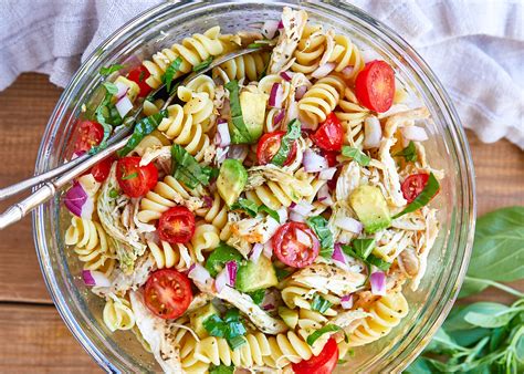 Healthy Chicken Pasta Salad With Avocado Chicken Pasta Salad Recipe — Eatwell101