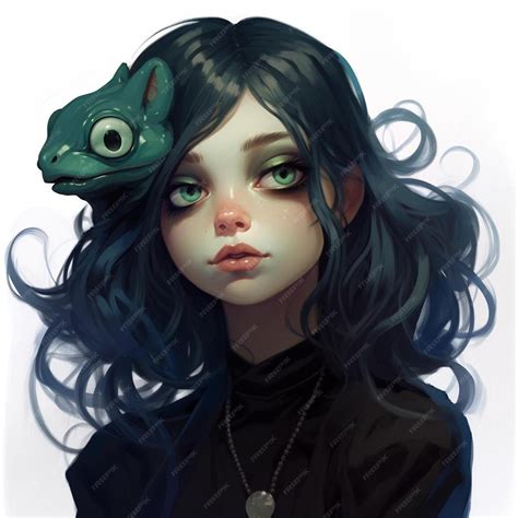 Premium Ai Image Pepe The Frog Goth Gorgeous With Luscious Lips And Deep Blue Eyes By Loish