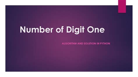 Find Total Number Of Digit 1 Appearing In Integers Less Than Or Equal