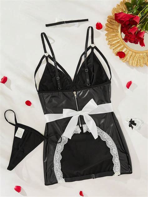 Shein Ladies Sexy Pu Leather Lingerie Set Shein Usa