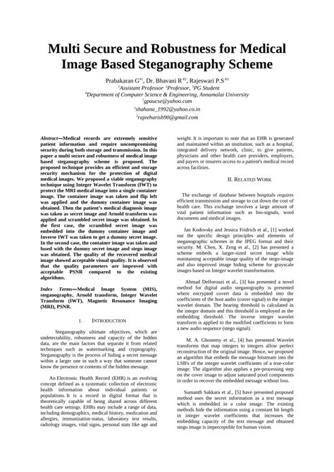 pdf multi secure and robustness for medical image based steganography scheme