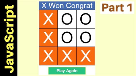 javascript how to make tic tac toe game in js [ with source code ] part 1 2 youtube
