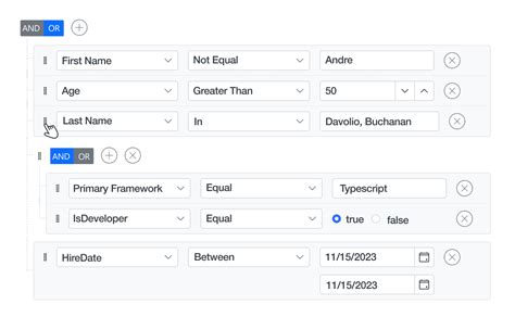 react query builder customizable filter ui syncfusion