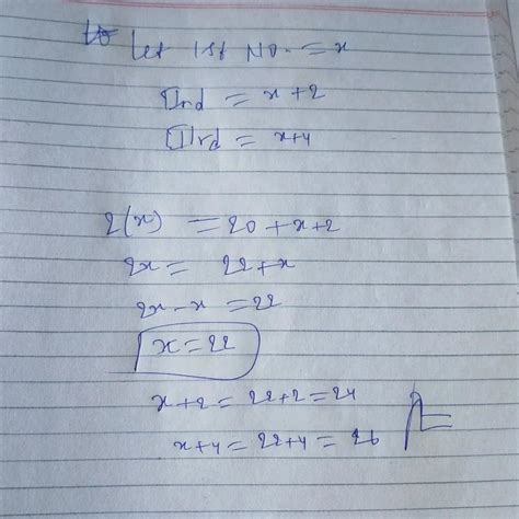 three consecutive positive even numbers are such that thrice the first number exceeds double the
