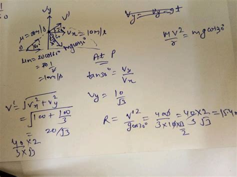 a particle is projected from the ground at an angle of 60 o with horizontal with a speed u 20