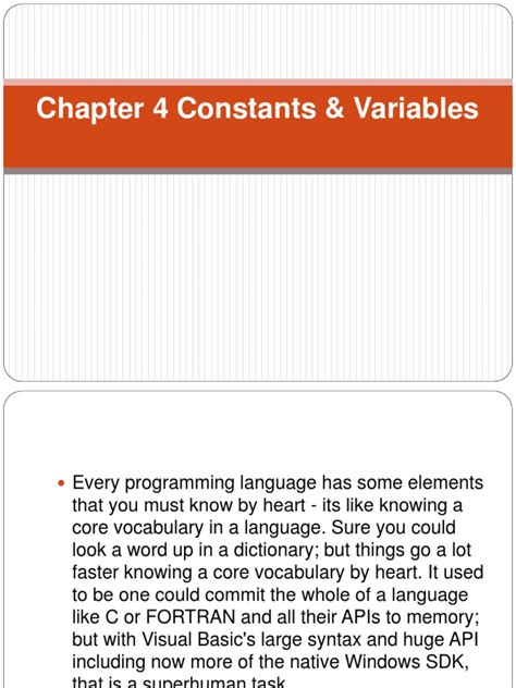 chapter 4 constants and variables pdf variable computer science subroutine