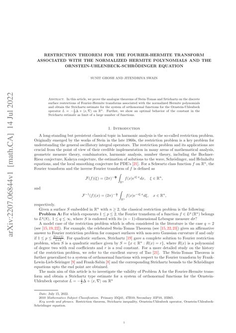 pdf restriction theorem for the fourier hermite transform associated with the normalized