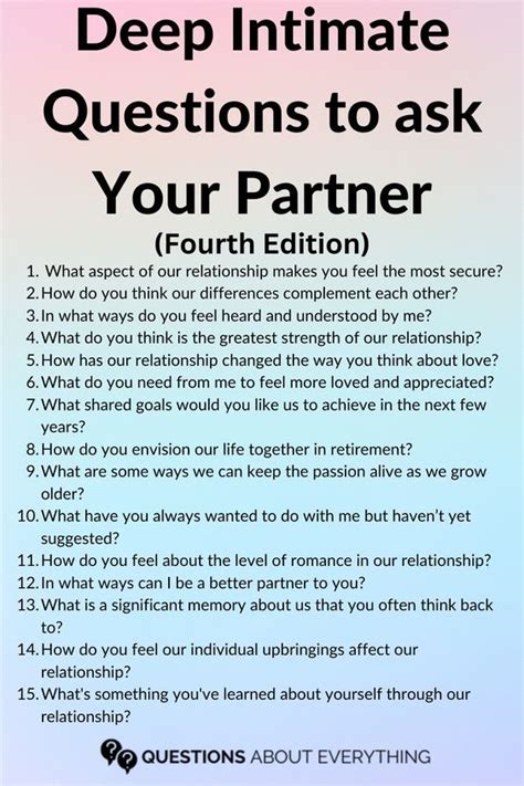 135 Deep Intimate Questions To Ask Your Partner In 2024 Intimate