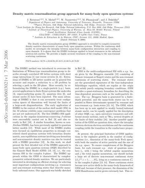 pdf density matrix renormalization group approach for many body open quantum systems