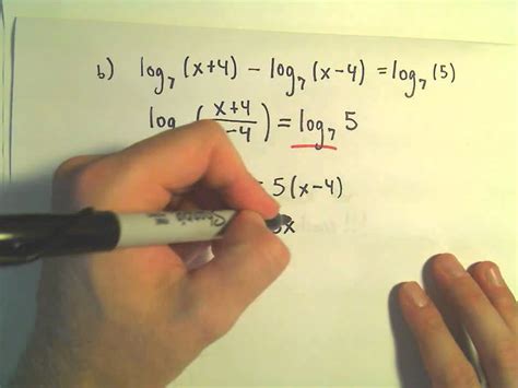 solving logarithmic equations example 2 youtube