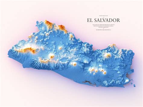 Shaded Relief Map Of El Salvador By Maps On The Web