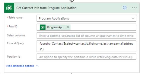 microsoft dynamics 365 using expand query in power automate for retrieving specific fields