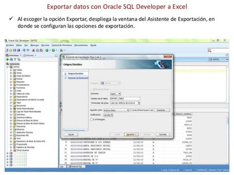 exportar datos con oracle sql developer a excel