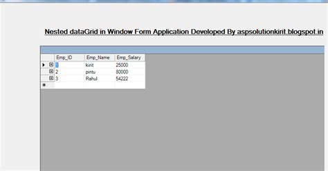nested datagrid or expandable and collapsible rows in datagrid in c window forms ~ asp