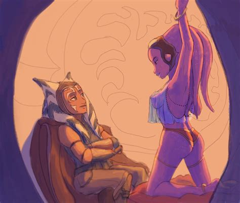 Rule 34 2016 2girls Ahsoka Tano Alien Girl Anklet Arms Crossed Arms Up Ass Background Barefoot