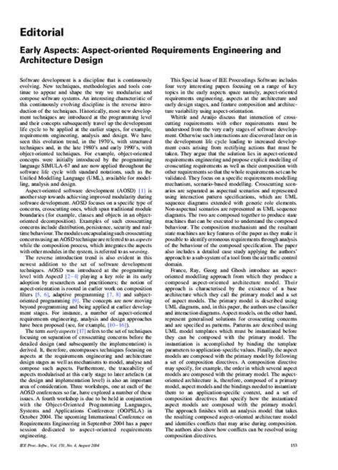 pdf special issue of early aspects aspect oriented requirements engineering and architecture