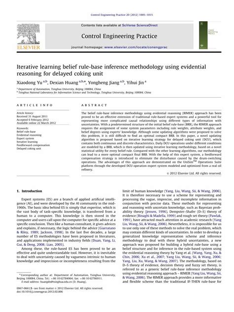 pdf iterative learning belief rule base inference methodology using evidential reasoning for