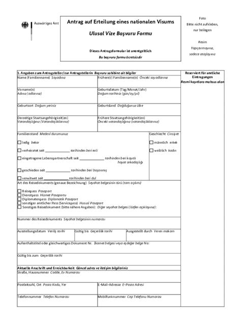 Ausfüllbar Online Einheitliches Antragsformular Harmonised application