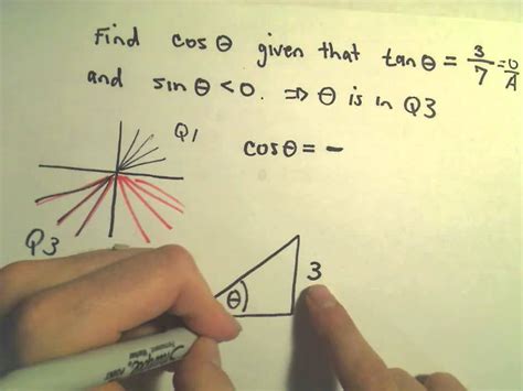 finding trigonometric values given one trigonometric value other info example 2 youtube
