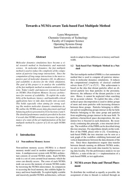 pdf towards a numa aware task based fast multipole method