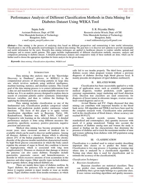 performance analysis of different classification methods in data mining for diabetes dataset