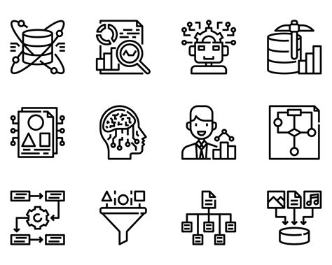 Data Science Outline Icon And Symbol For Website Application