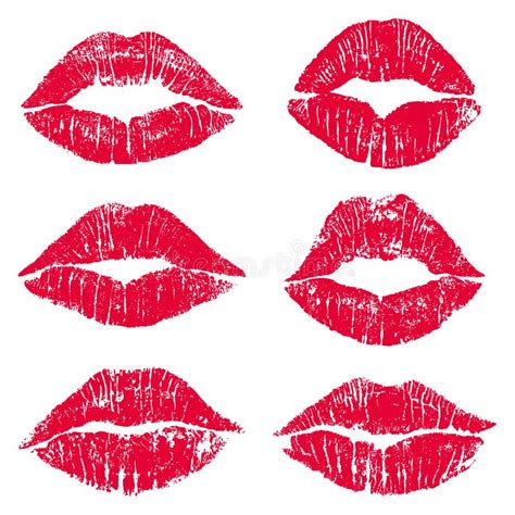 Female Lips Kiss Print Set Stock Illustrations 1265 Female Lips Kiss Print Set Stock