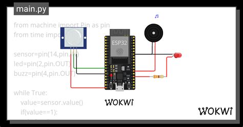 micropython script to interface an ir sensor or pir sensor with esp32 wokwi esp32 stm32