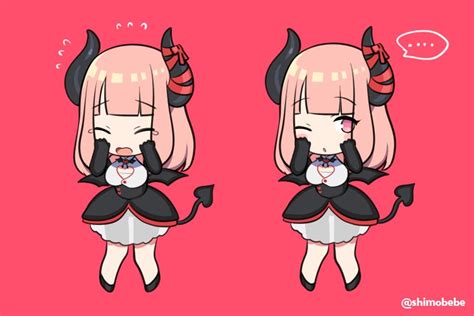 Safebooru Breasts Chibi Crying Demon Girl Demon Horns Demon Tail Demon Wings Evech Eve