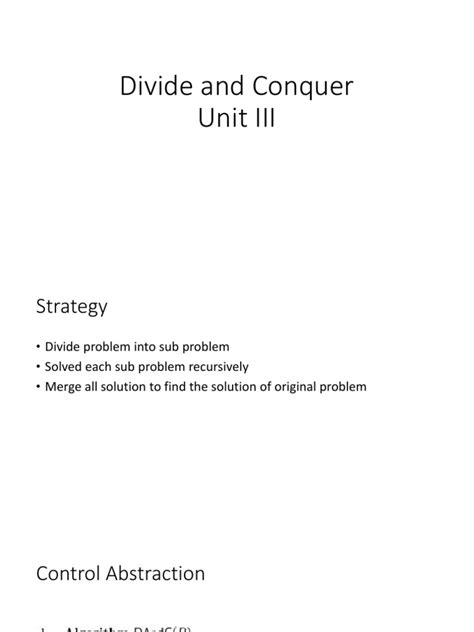 divide and conquer technique pdf