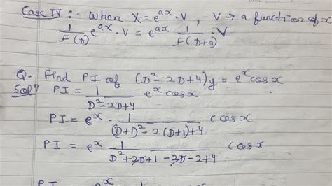 rules for finding particular integral case 4 differential equations of higher order youtube
