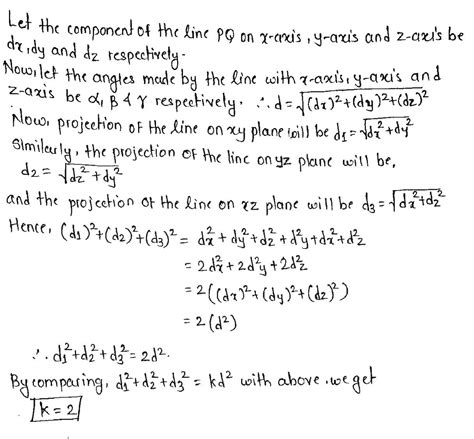 the distance between two points p and q is d and the length of their projections of pq on the