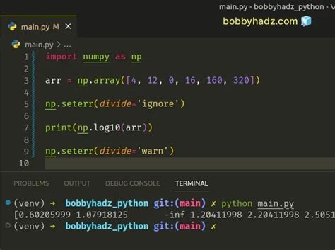 numpy runtimewarning divide by zero encountered in log10 bobbyhadz
