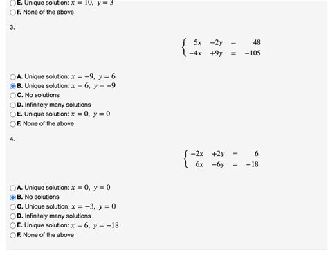 solved for each system determine whether it has a unique