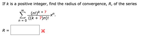 solved if k is a positive integer find the radius of