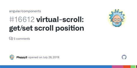 Virtual Scroll Getset Scroll Position · Issue 16612 · Angularcomponents · Github