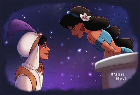 Princess Jasmine And Aladdin By Marilyndraws On Deviantart