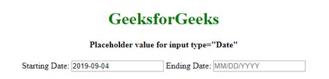 How To Set Placeholder Value For Input Type Date In HTML 5