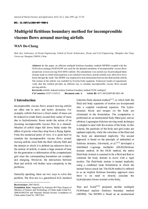 pdf multigrid fictitious boundary method for incompressible viscous flows around moving